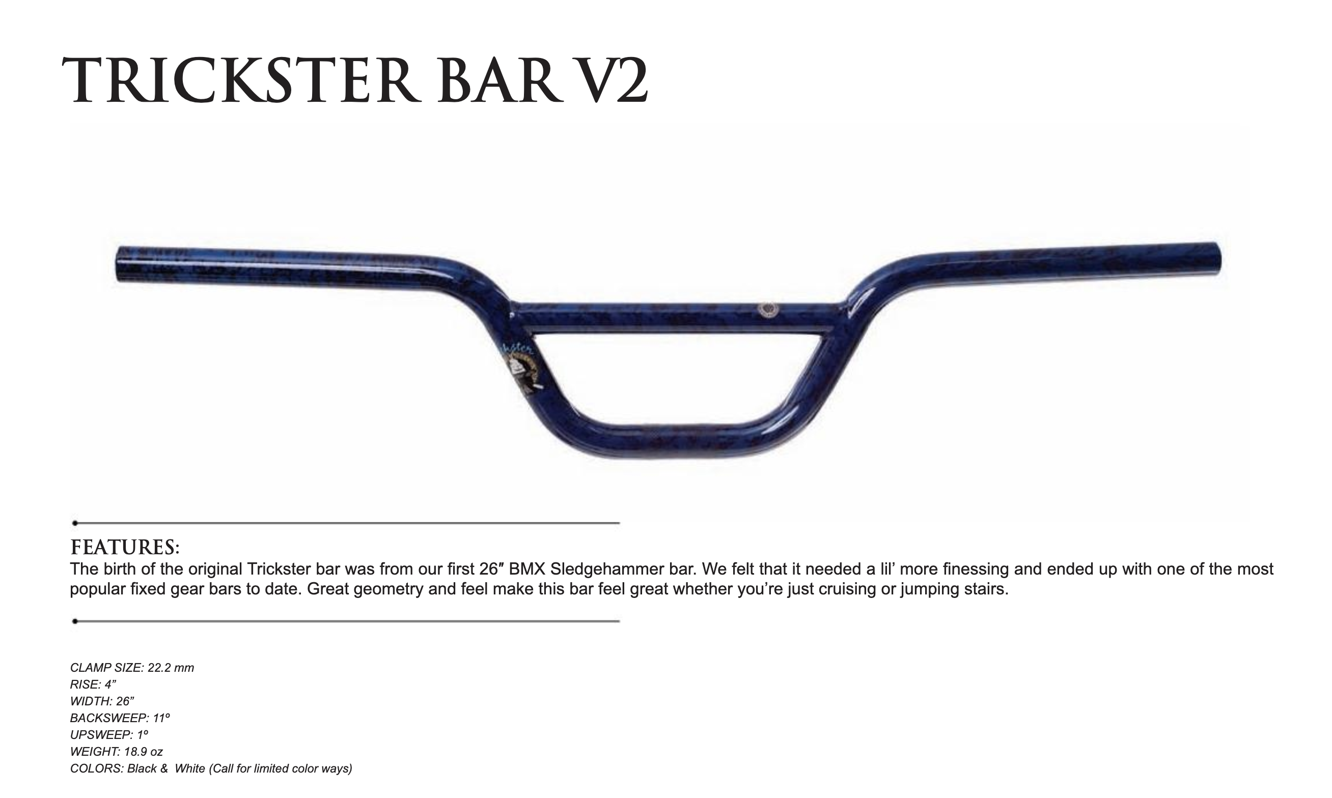 Volume Trickster V2 Bars – FIXED GEAR ARCHIVE
