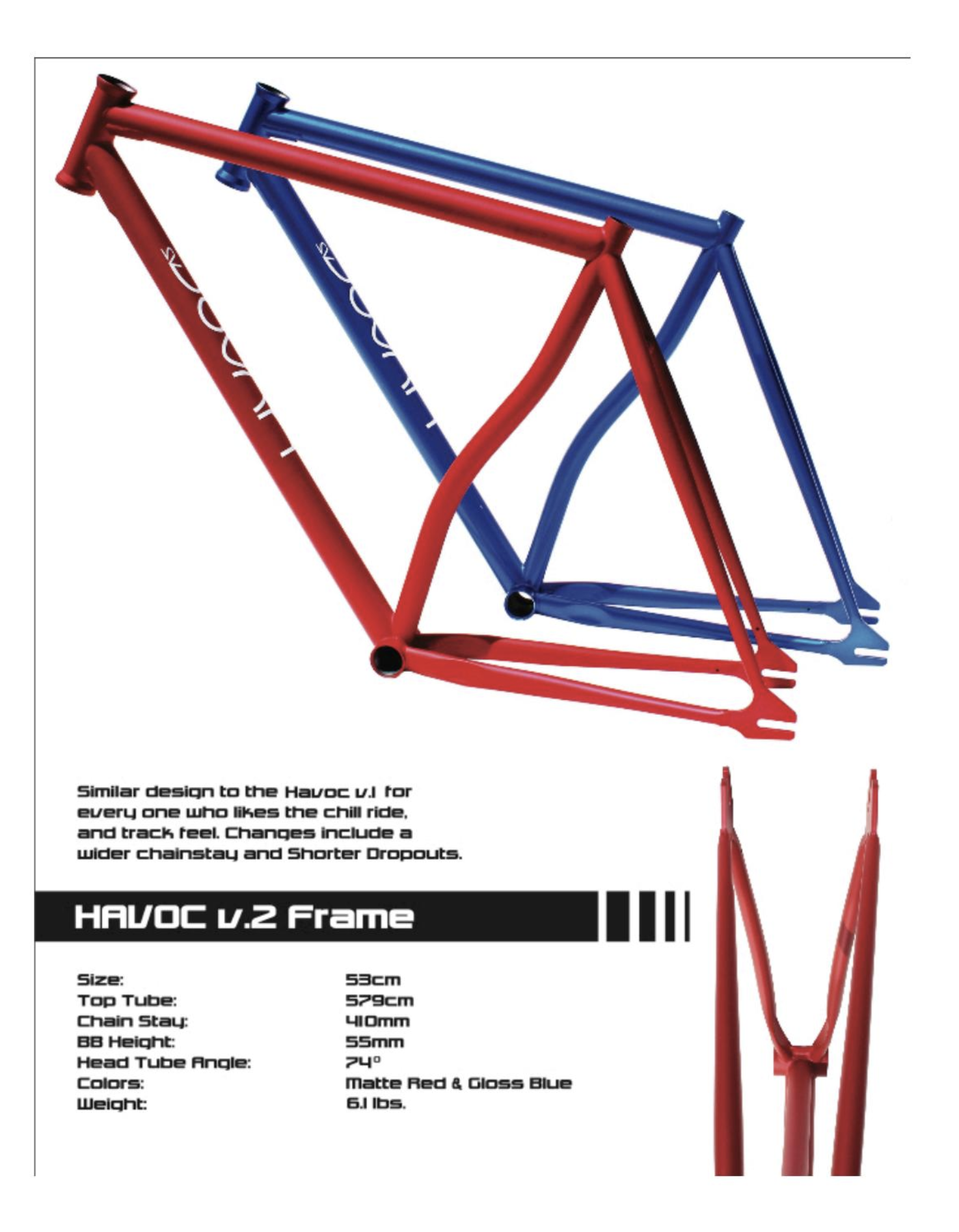 RYD Havoc V2 Frame – FIXED GEAR ARCHIVE
