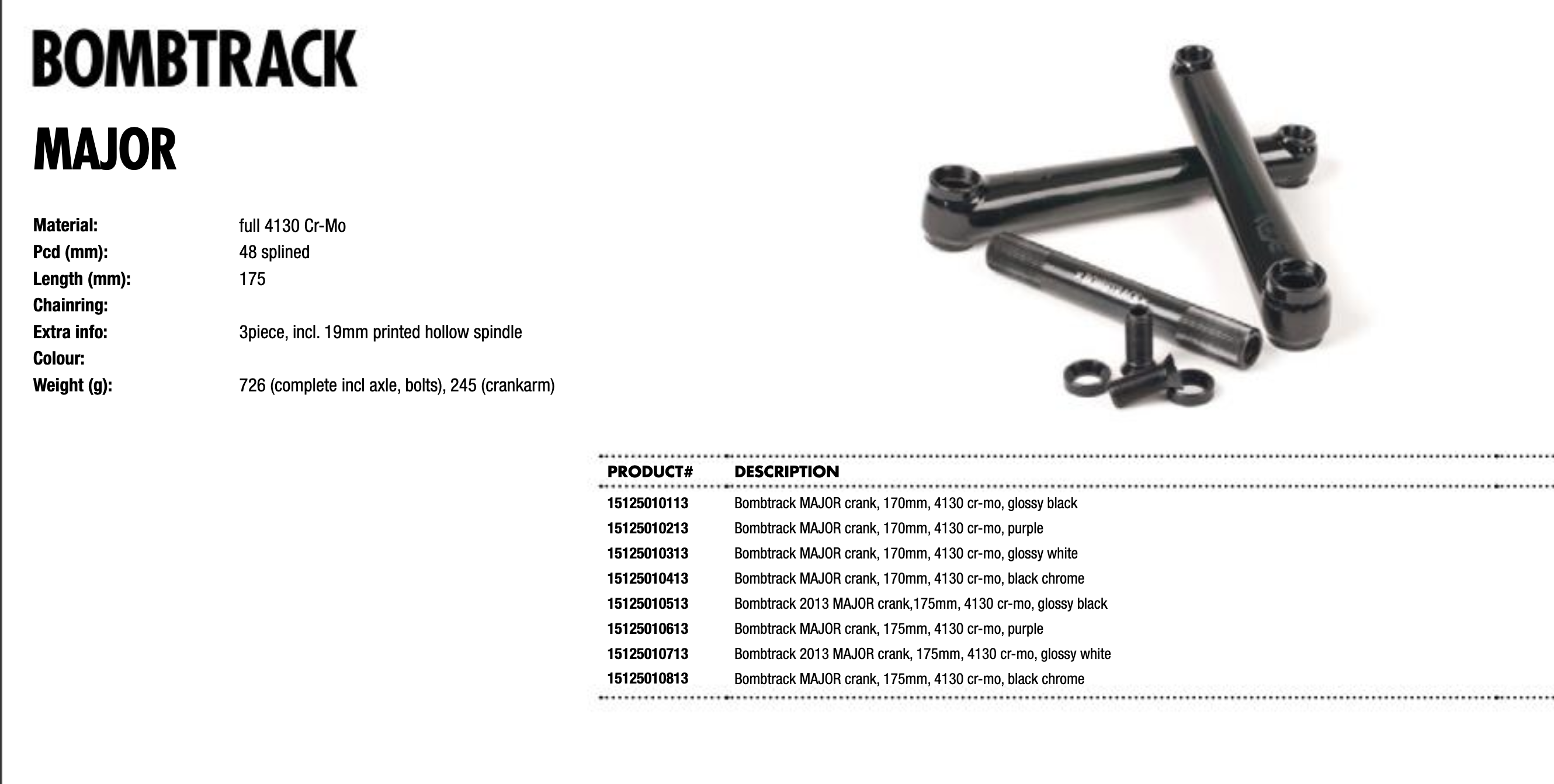 Bombtrack Major Cranks – FIXED GEAR ARCHIVE